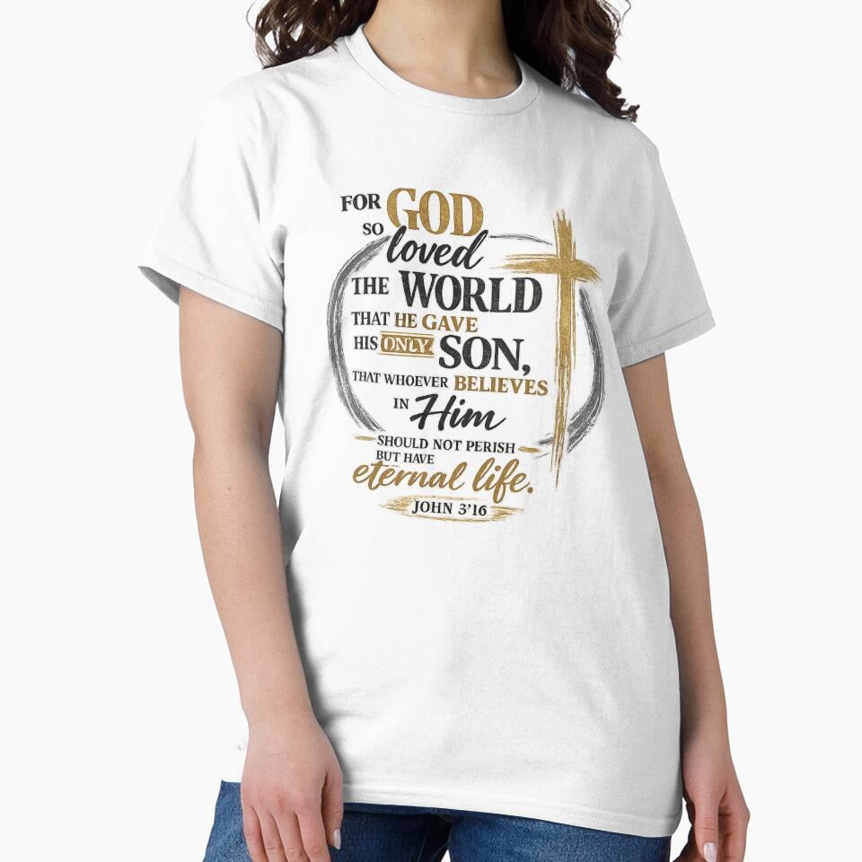 John Bible Verse Faith Inspirational Shirt, Casual Graphic Tee ...