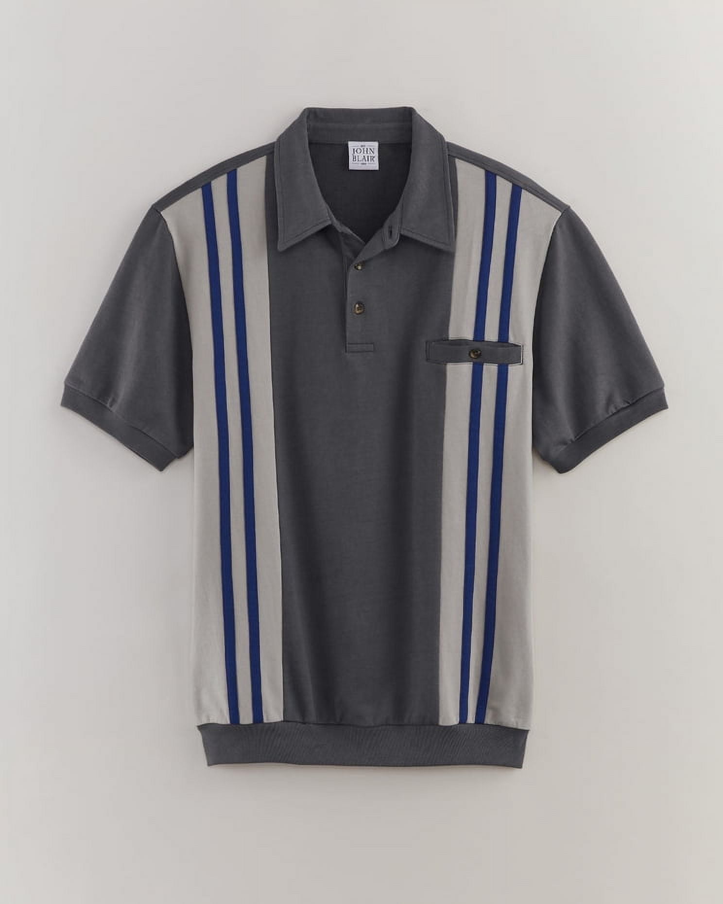 Blair Mens John Blair® Colorblock Banded Bottom Polo - Walmart.com