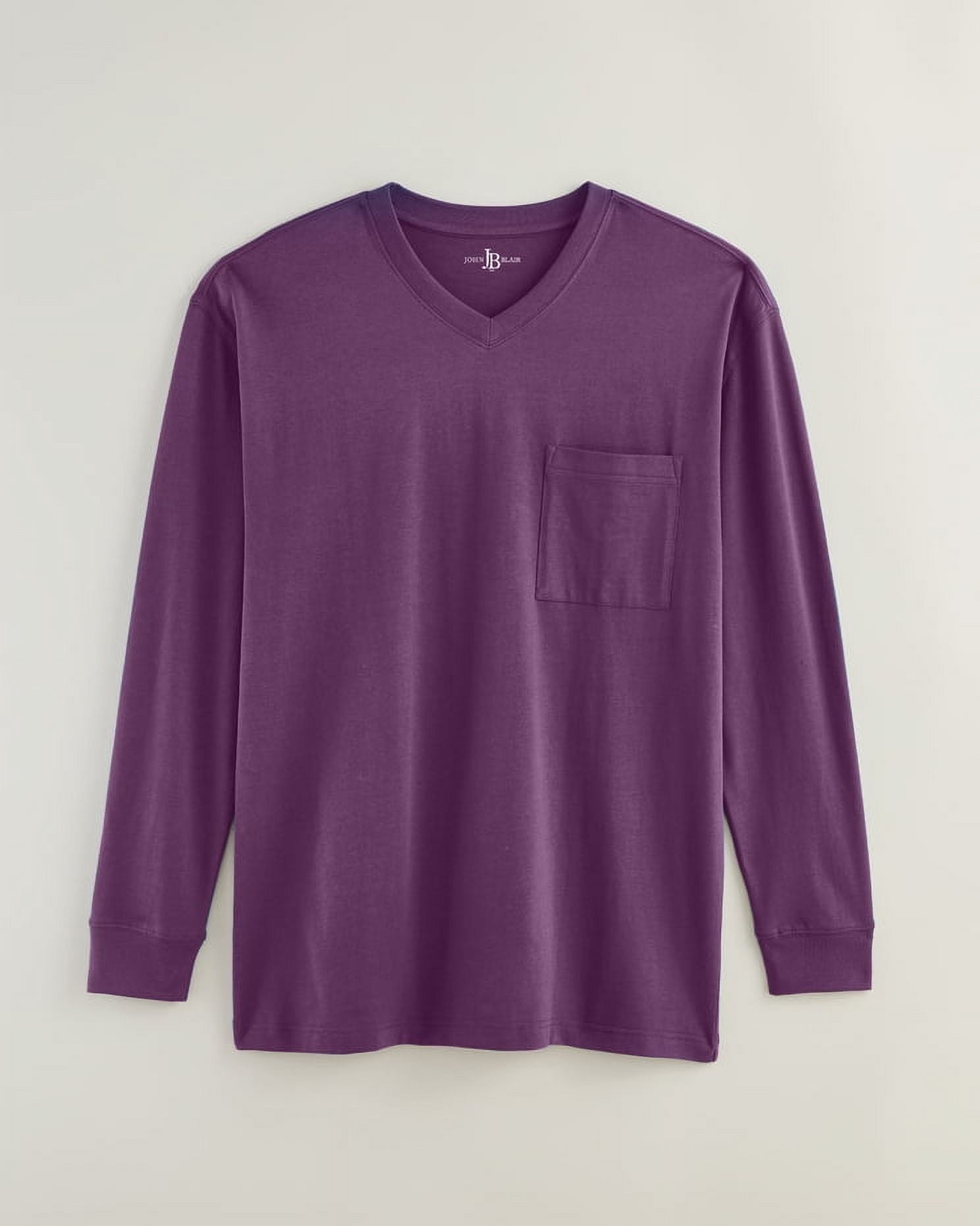 Blair Mens John Blair® Everyday Jersey Knit Long-Sleeve Pocket V-Neck ...