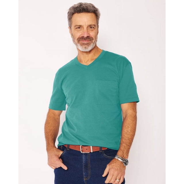 Blair Mens John Blair Everyday Jersey Knit Short-Sleeve Pocket V-Neck ...
