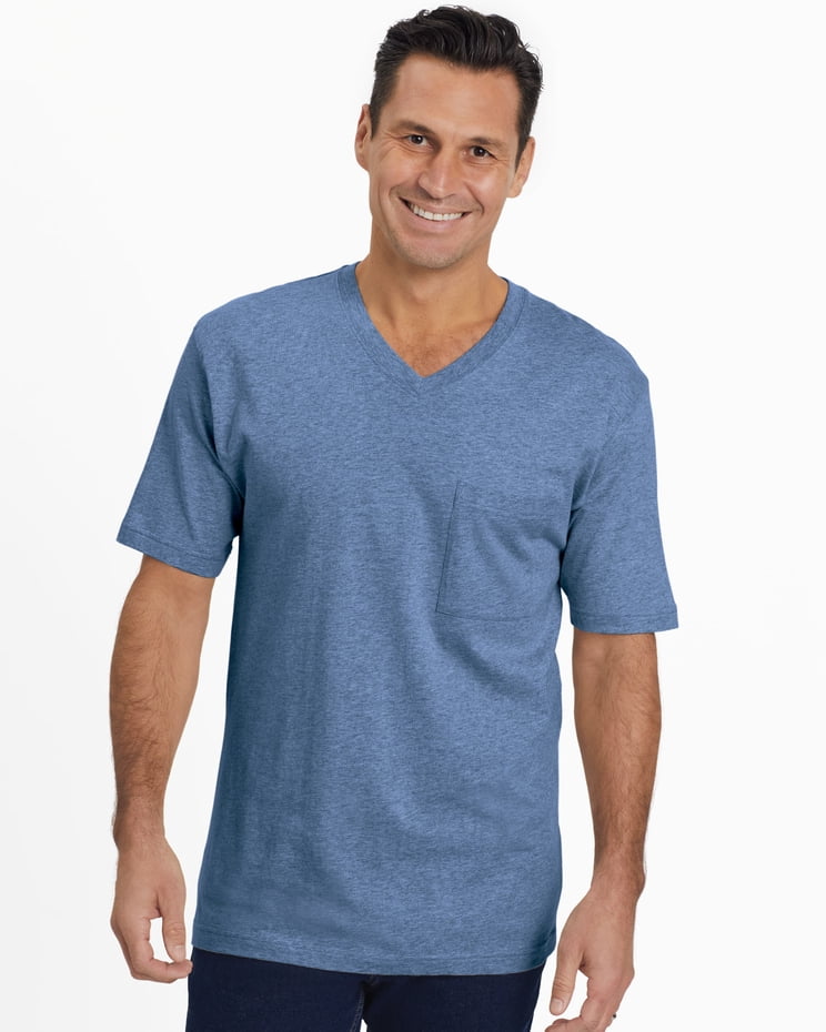 John Blair Everyday Jersey Knit Short-Sleeve Pocket V-Neck Tee ...