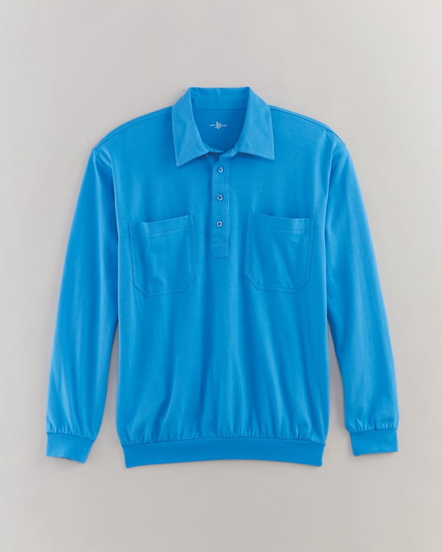 Blair Mens John Blair Long-Sleeve Banded-Bottom Polo - Walmart.com