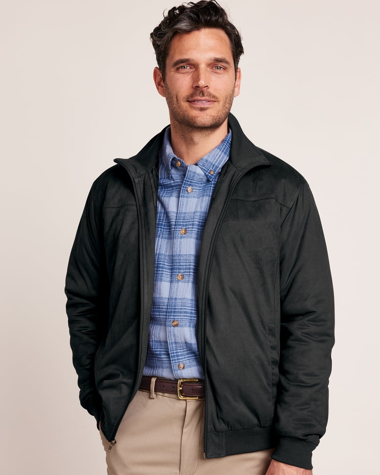 Blair Mens John Blair Microsuede Bomber Jacket - Walmart.com