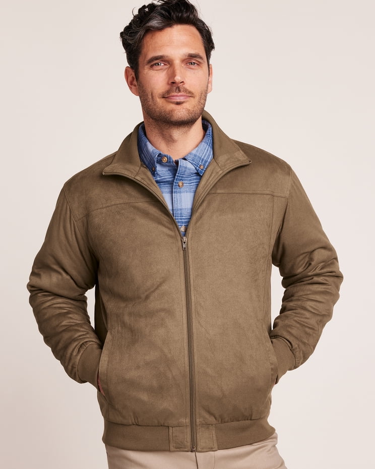 Blair Mens John Blair Microsuede Bomber Jacket - Walmart.com
