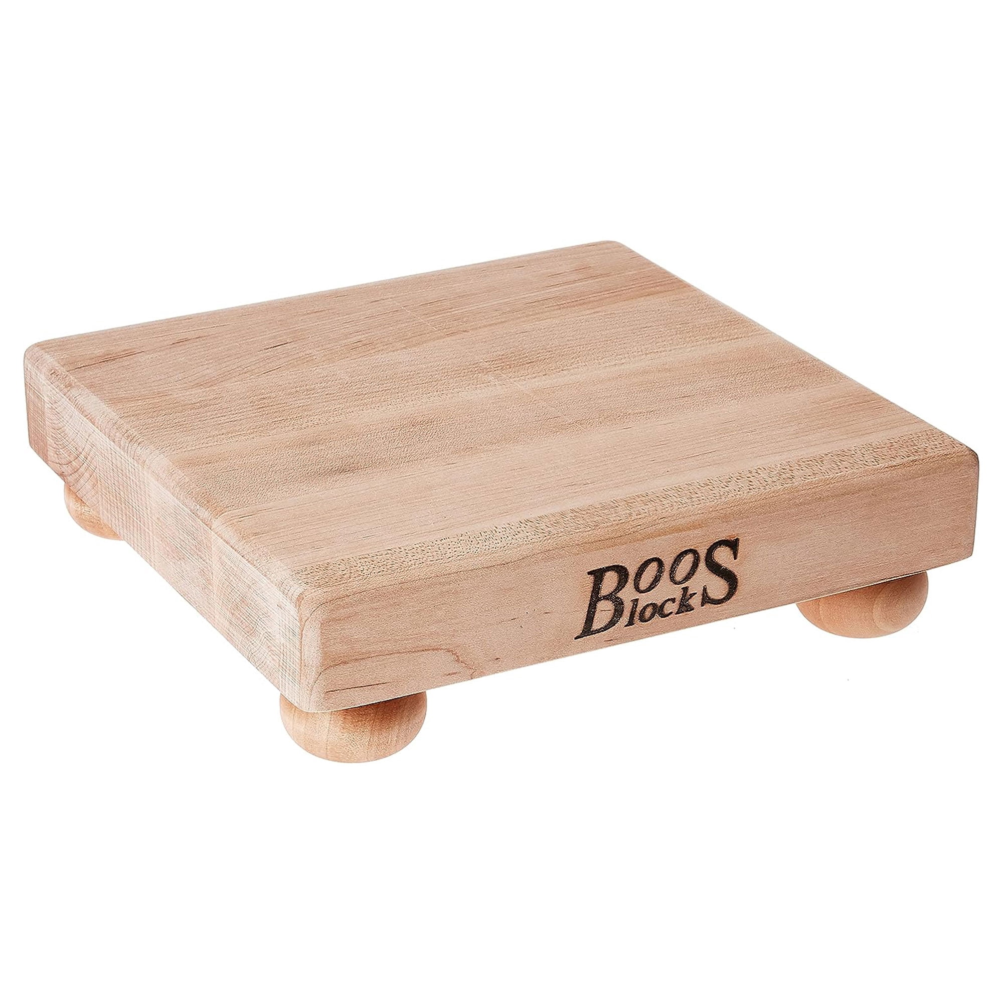 John Boos B Series Square Wood Cutting Board with Feet, 9" x 9", Maple ...