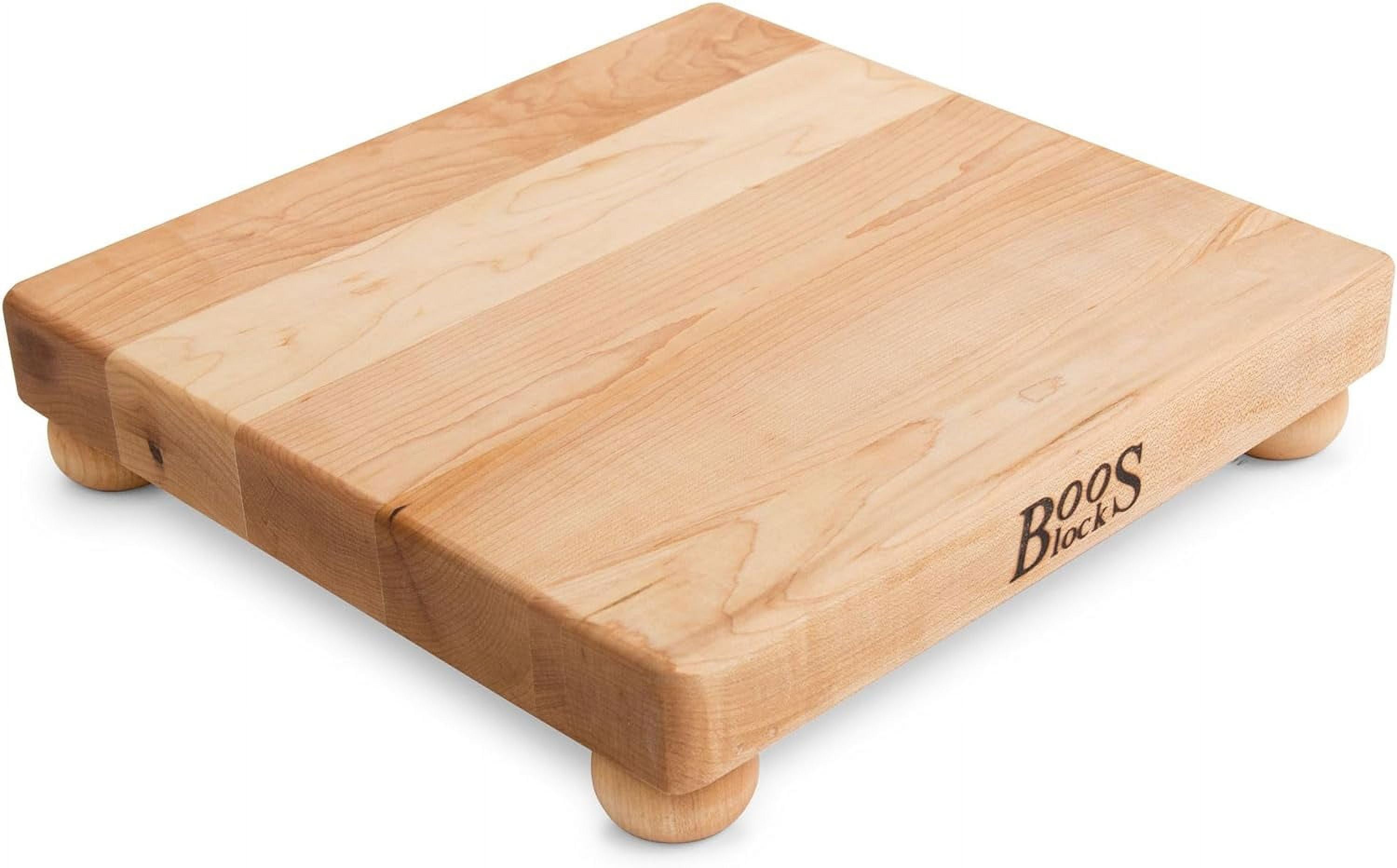 John Boos Block Square Wood Cutting Board, B Series w/Feet, 12"x12"x1.5 ...
