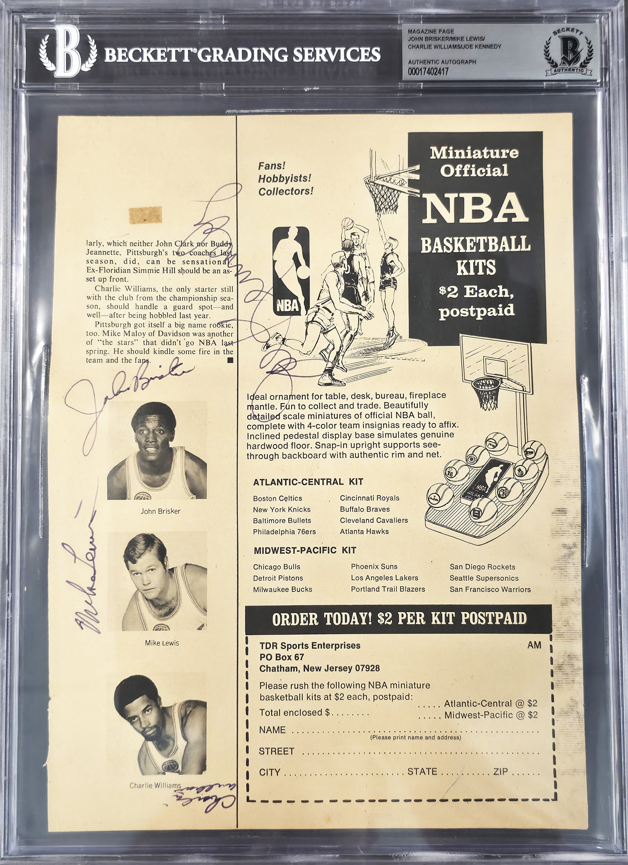 John Brisker Autographed 1970-71 8x11 Magazine Page Photo Pittsburgh ...