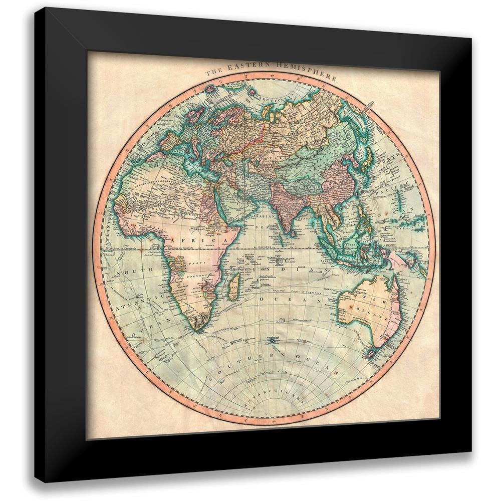 John, Cary 20x20 Black Modern Framed Museum Art Print Titled - Map of ...