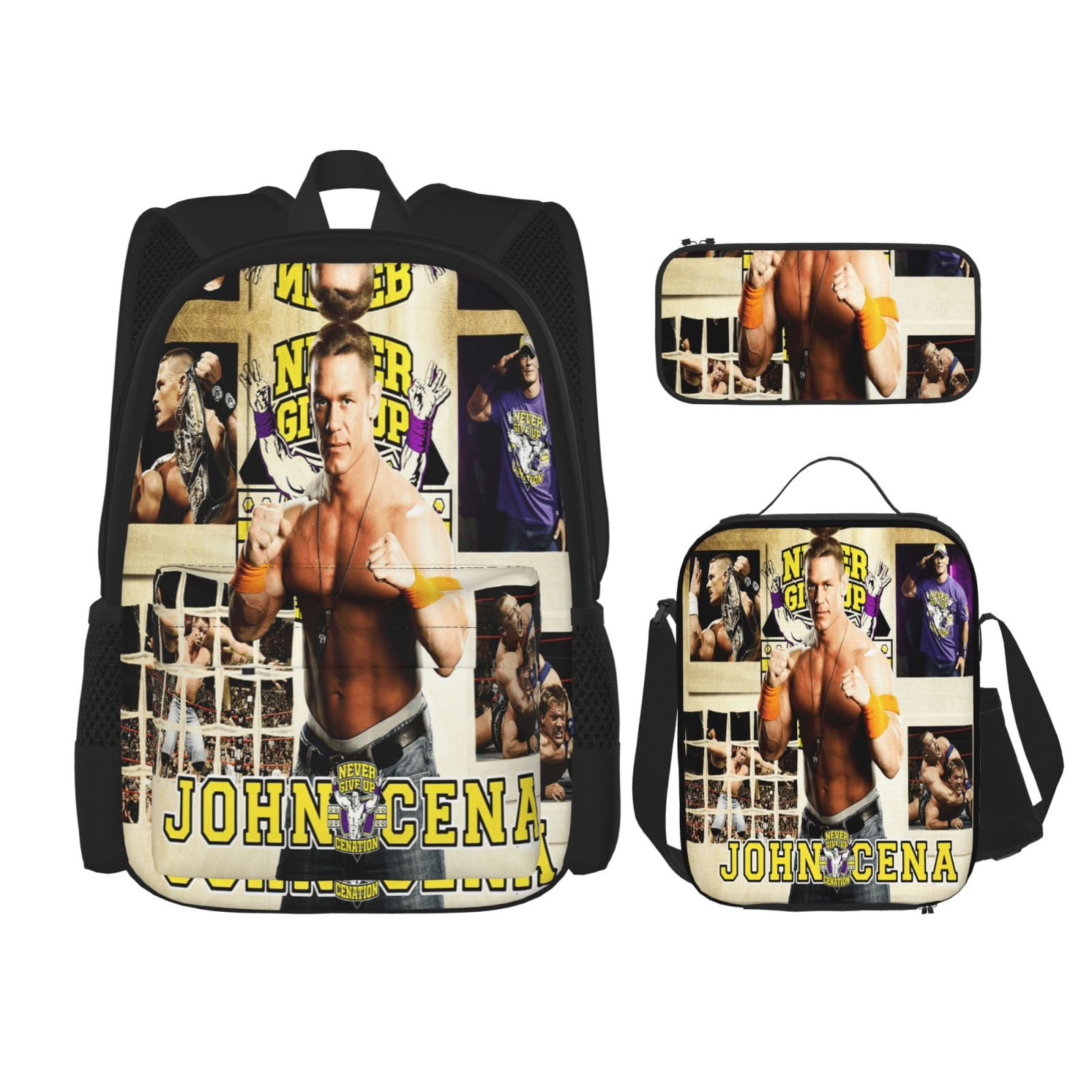 John Cena Backpack 3 Pieces Set With Lunch Box And Pencil Pouch ...