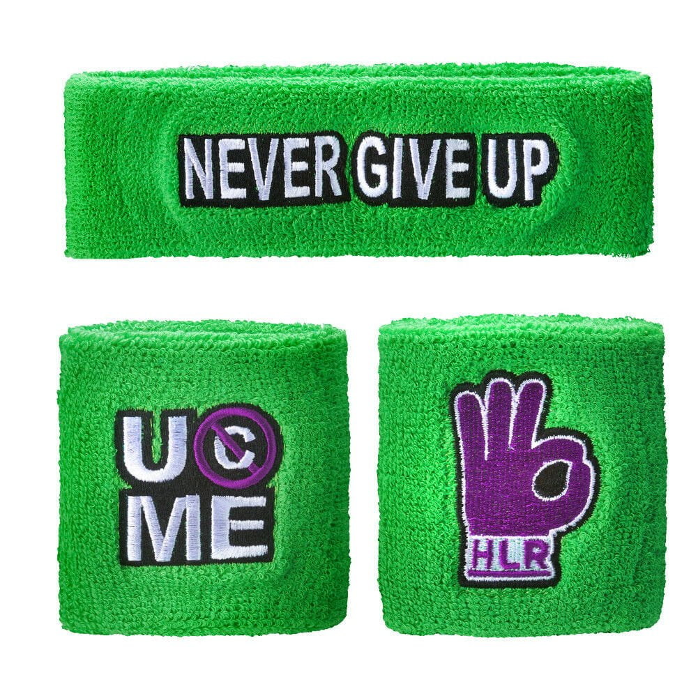 WWE John Cena Cenation Respect Green Purple Headband Wristband ...