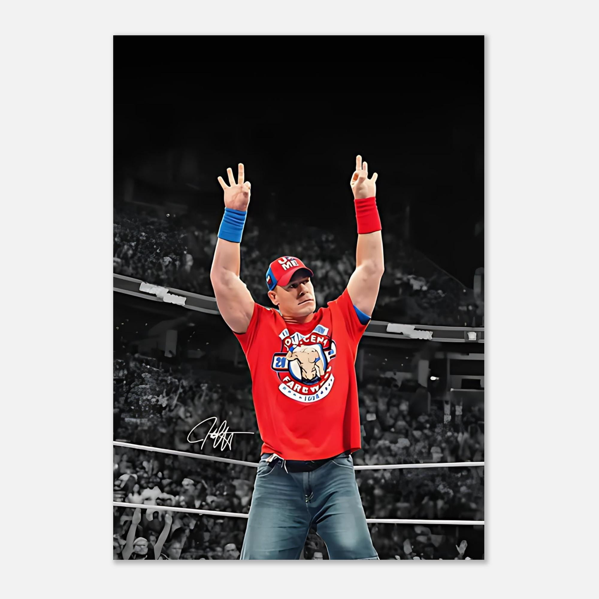 John Cena Decor - Colorful Art Against Black & White Background ...