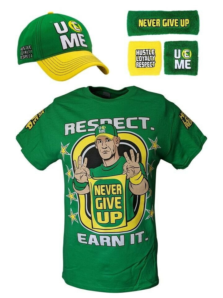 John Cena Earn The Day Mens Costume T-shirt Baseball Hat Headband ...