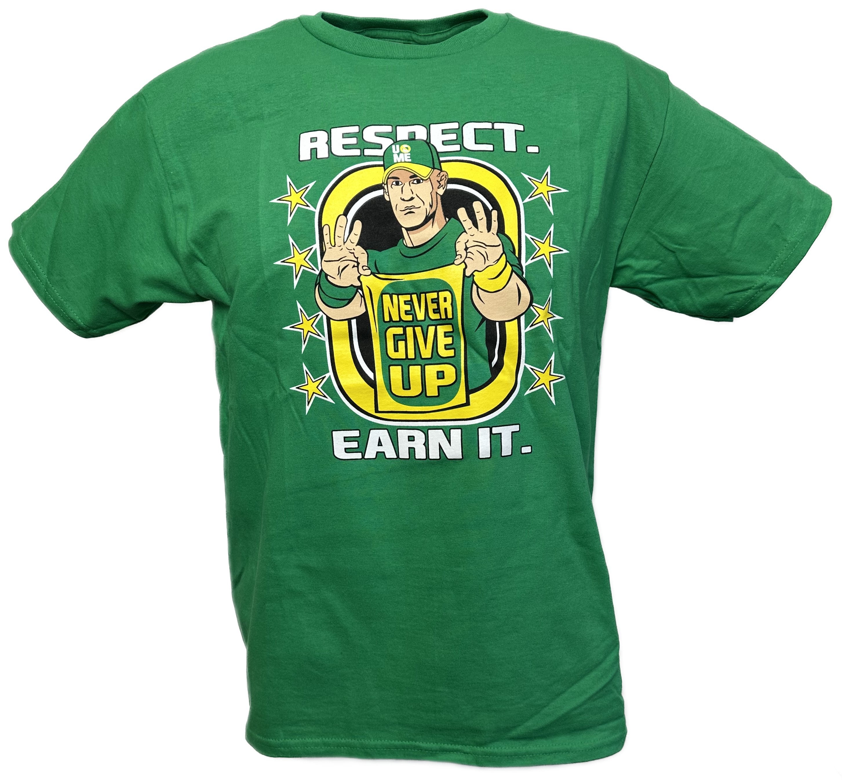 John Cena Green Yellow Earn The Day Boys Kids T-shirt YL 14-16 ...