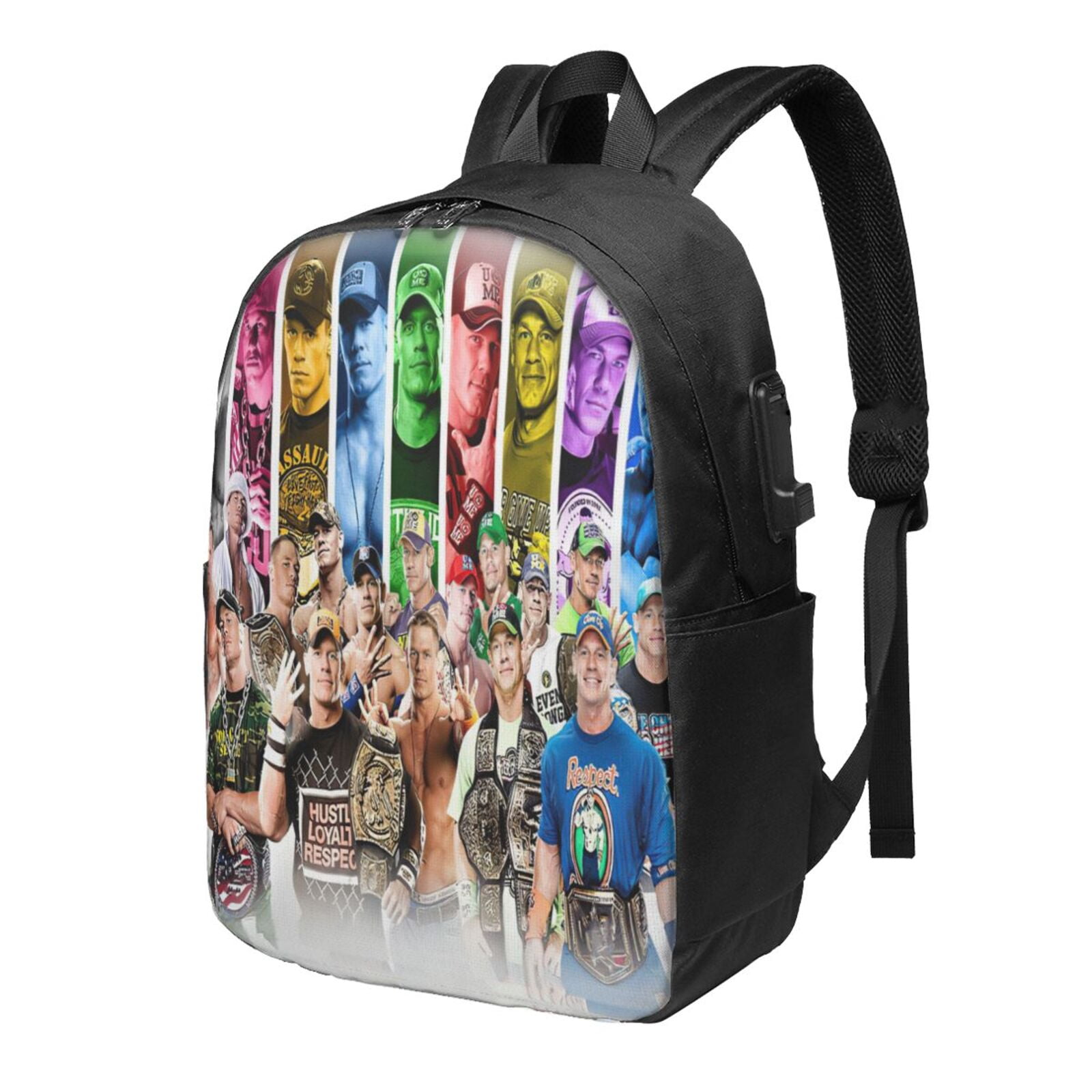 John Cena Laptop Backpack With Usb Charging Port Large Travel Bags ...