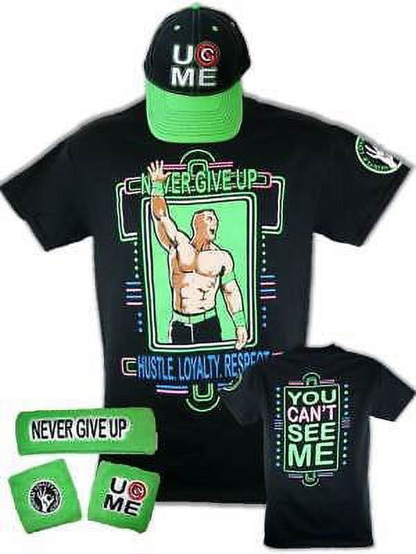 John Cena Mens Neon Green Costume Hat T-shirt Wristbands M - Walmart.com