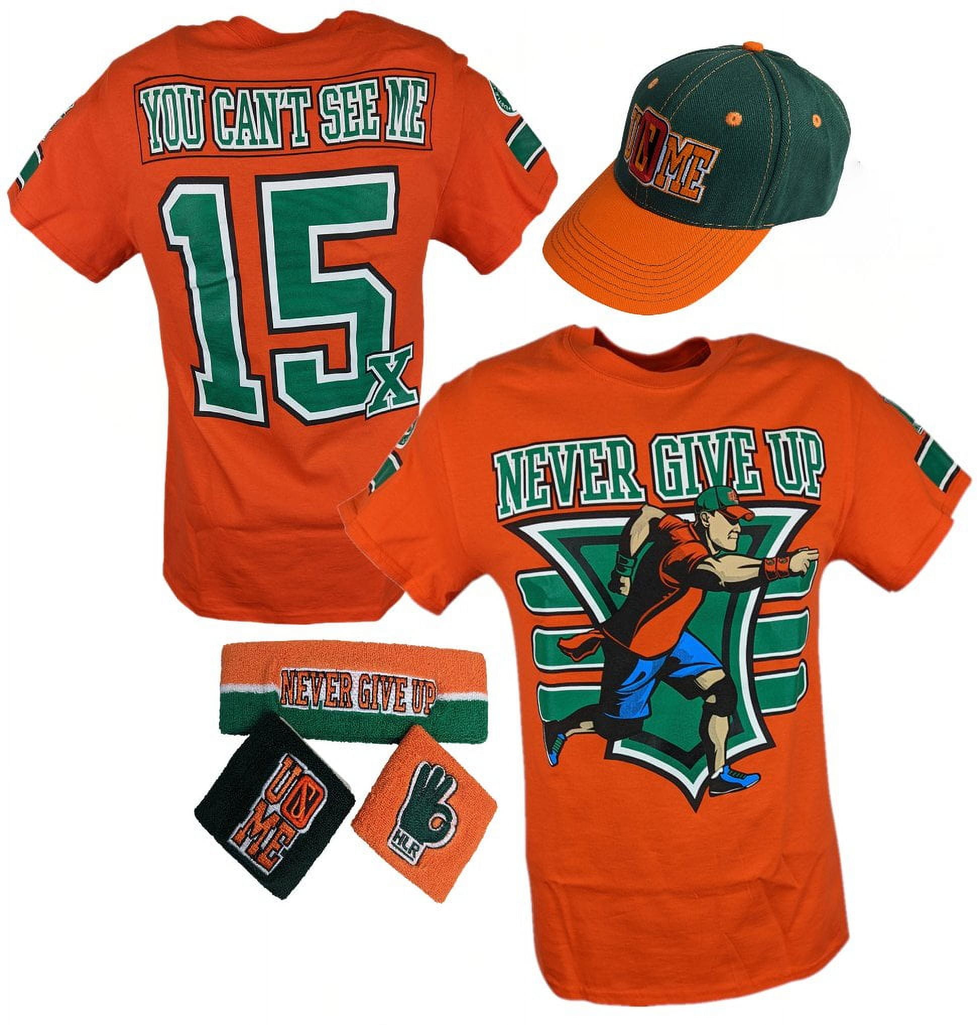 John Cena Mens Orange 15x Costume Hat T-shirt Wristbands M - Walmart.com