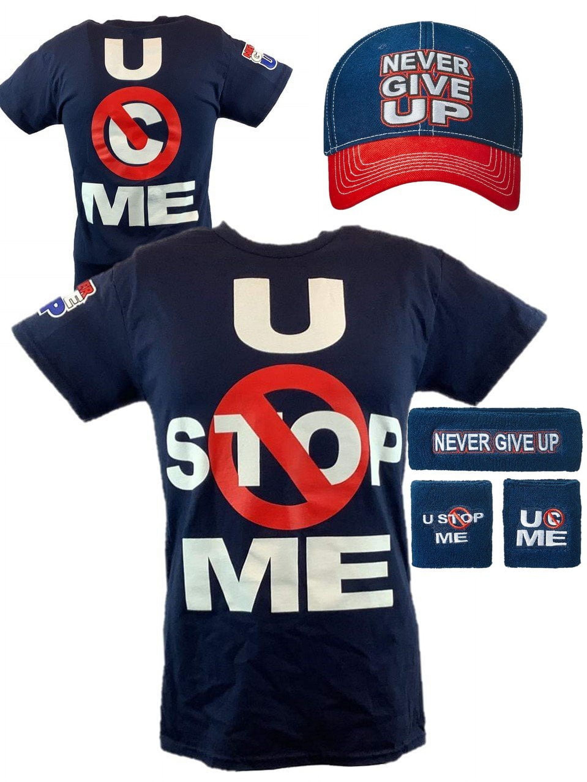 John Cena Navy Blue U Can't Stop Me Mens Costume T-shirt Hat Wristbands ...