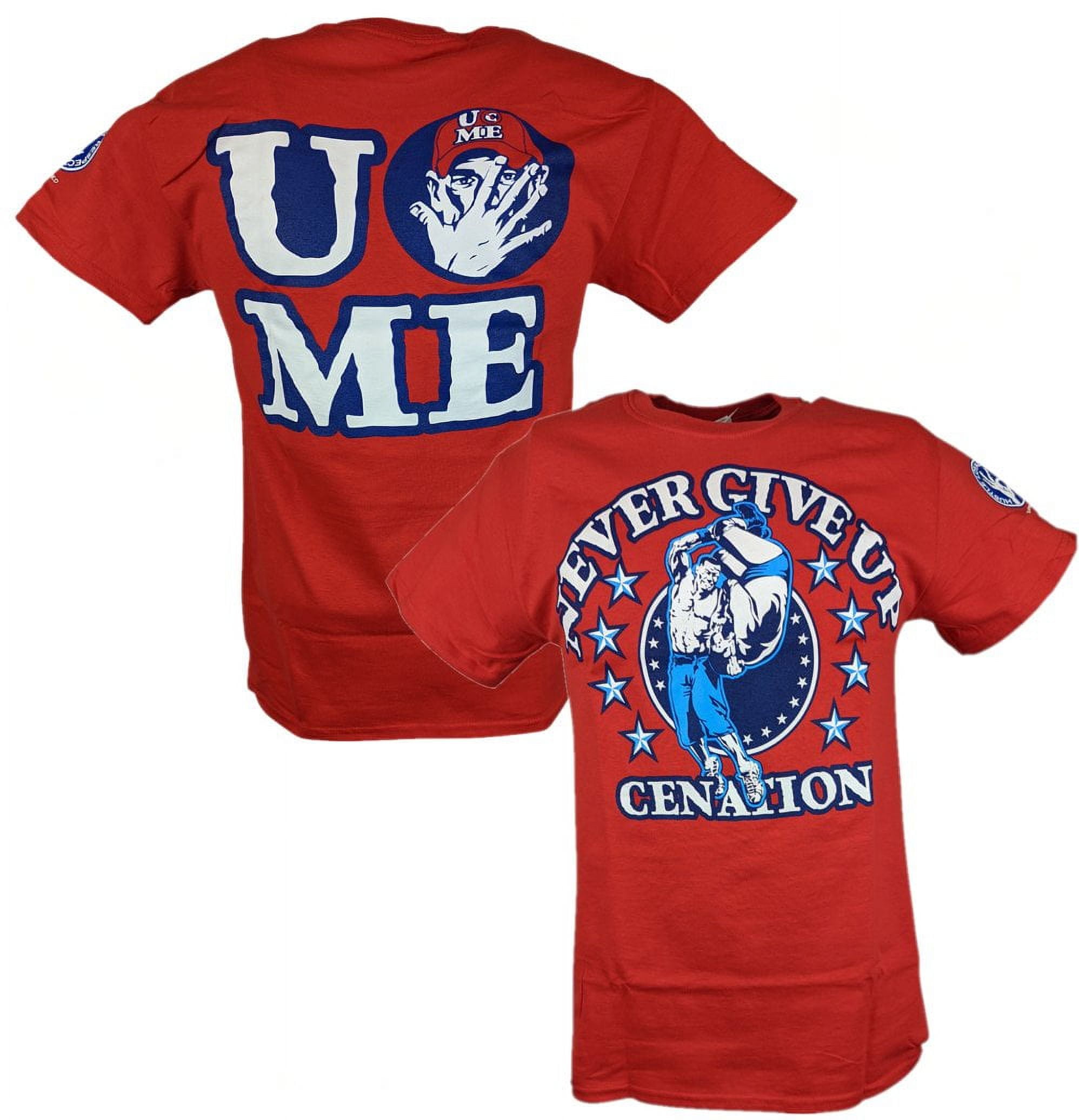 John Cena Red Persevere Never Give Up Mens T-shirt L - Walmart.com