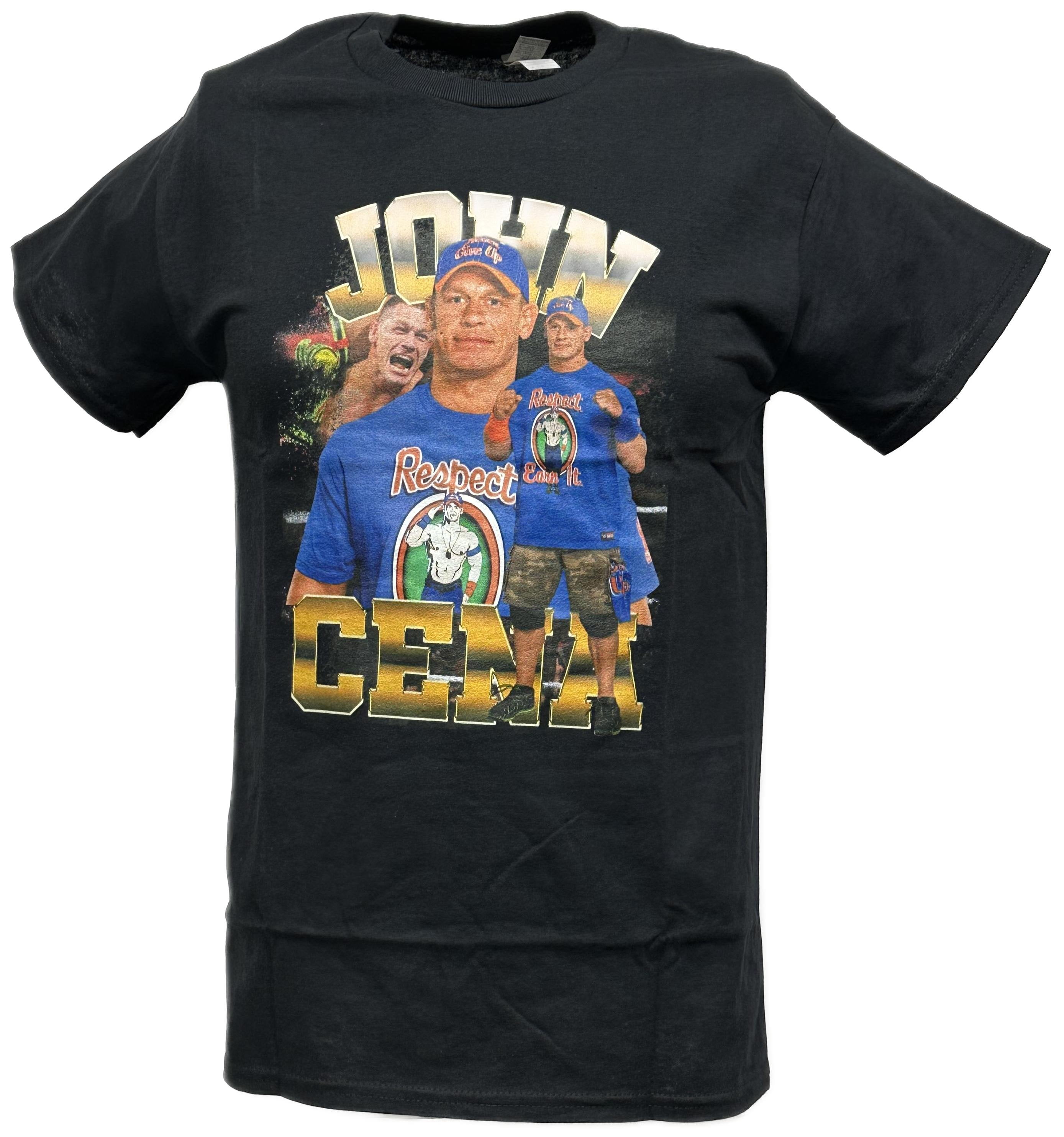 John Cena Respect Earn It Collage Mens Black T-shirt - Walmart.com