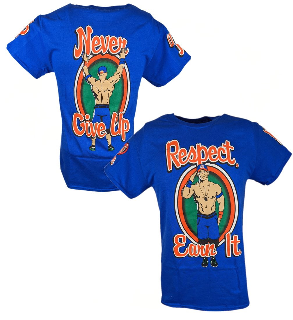 John Cena Respect Earn It Mens Blue T-shirt M - Walmart.com