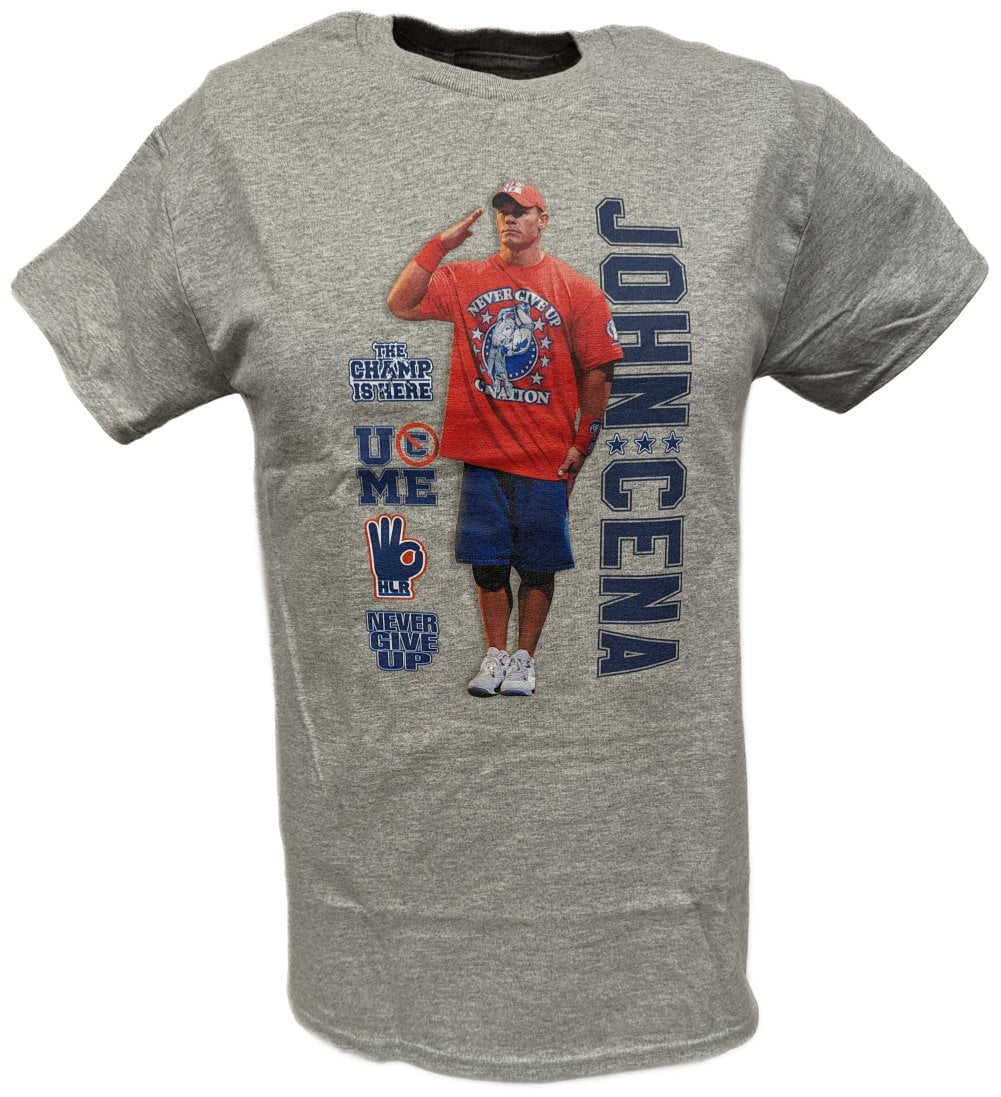 John Cena Salute the Cenation WWE Mens Gray T-shirt S - Walmart.com