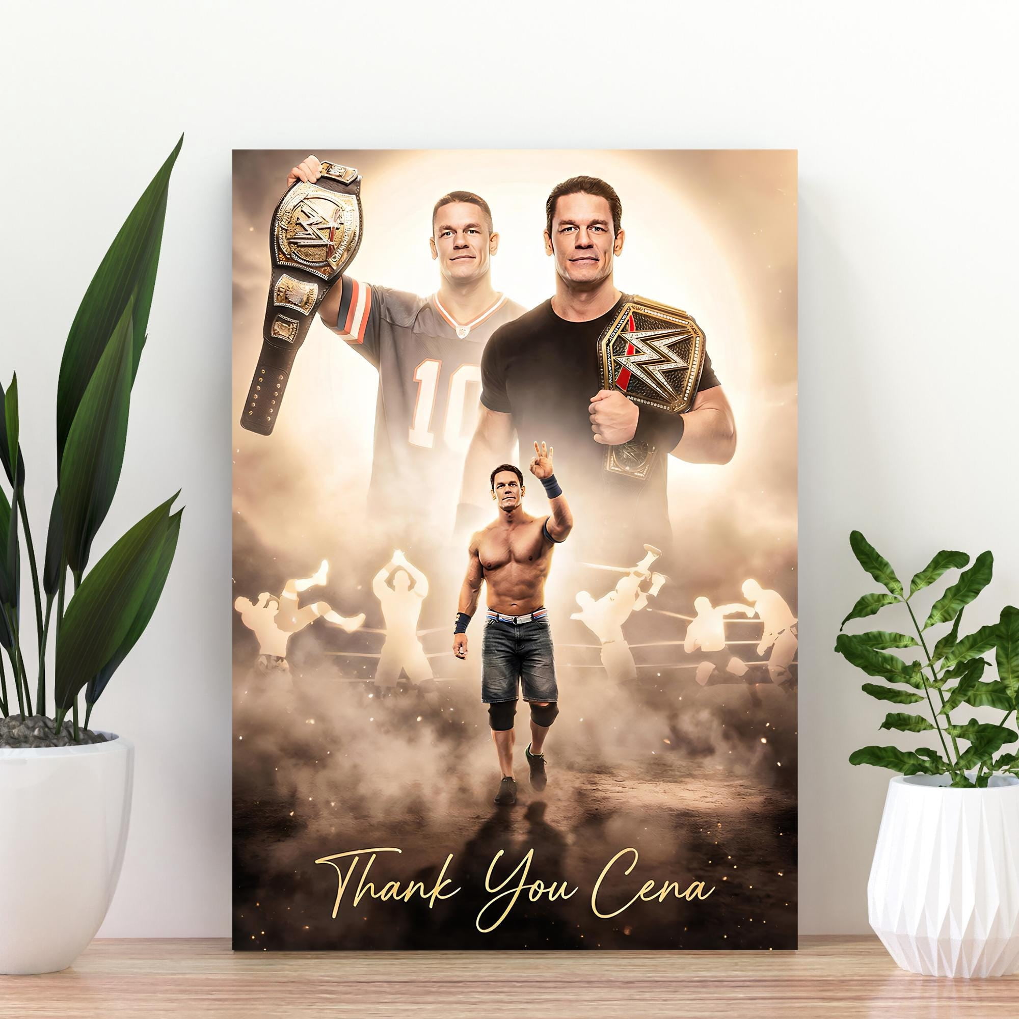 John Cena Thank You Retirement Wrestling Legend Tribute Art Decor ...