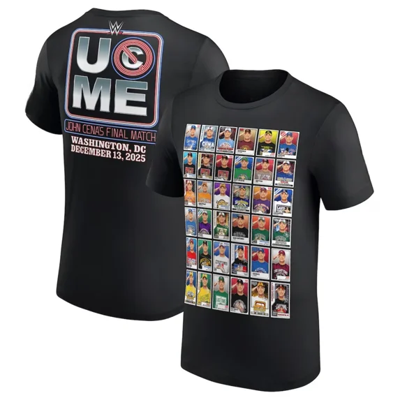 John Cena Trading Cards All of Attires 13th Dec 2025 T-shirt - Walmart.com