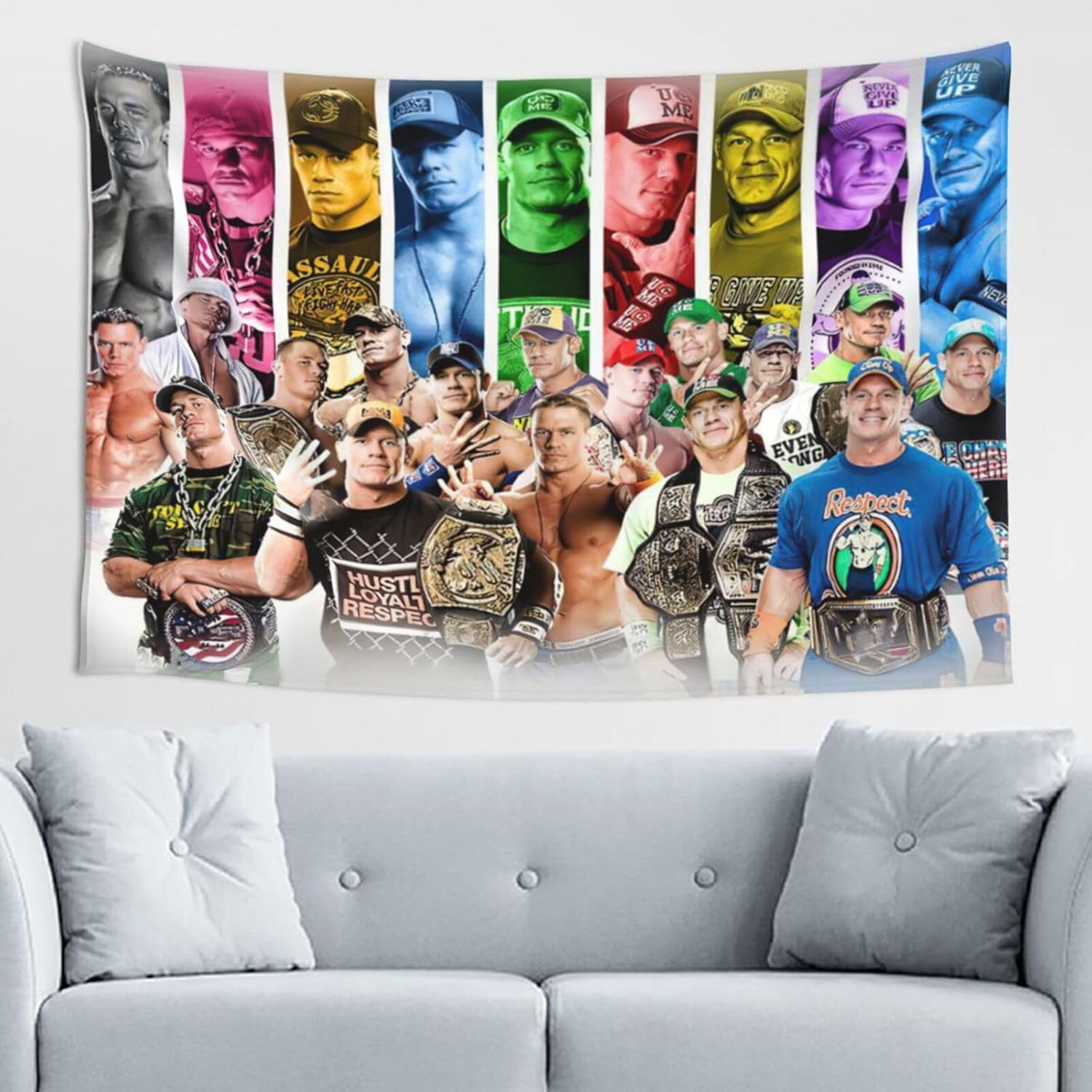 John Cena Wrestler Tapestry Wall Hanging Art Poster For Living Room ...
