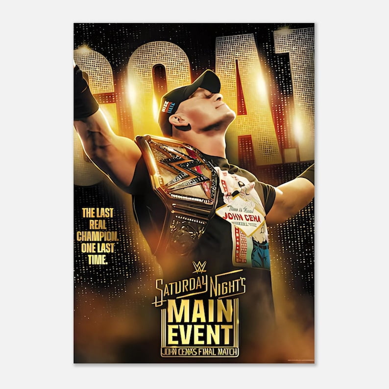 John Cena's final match at the WWE Main Event 2025 poster , a striking ...