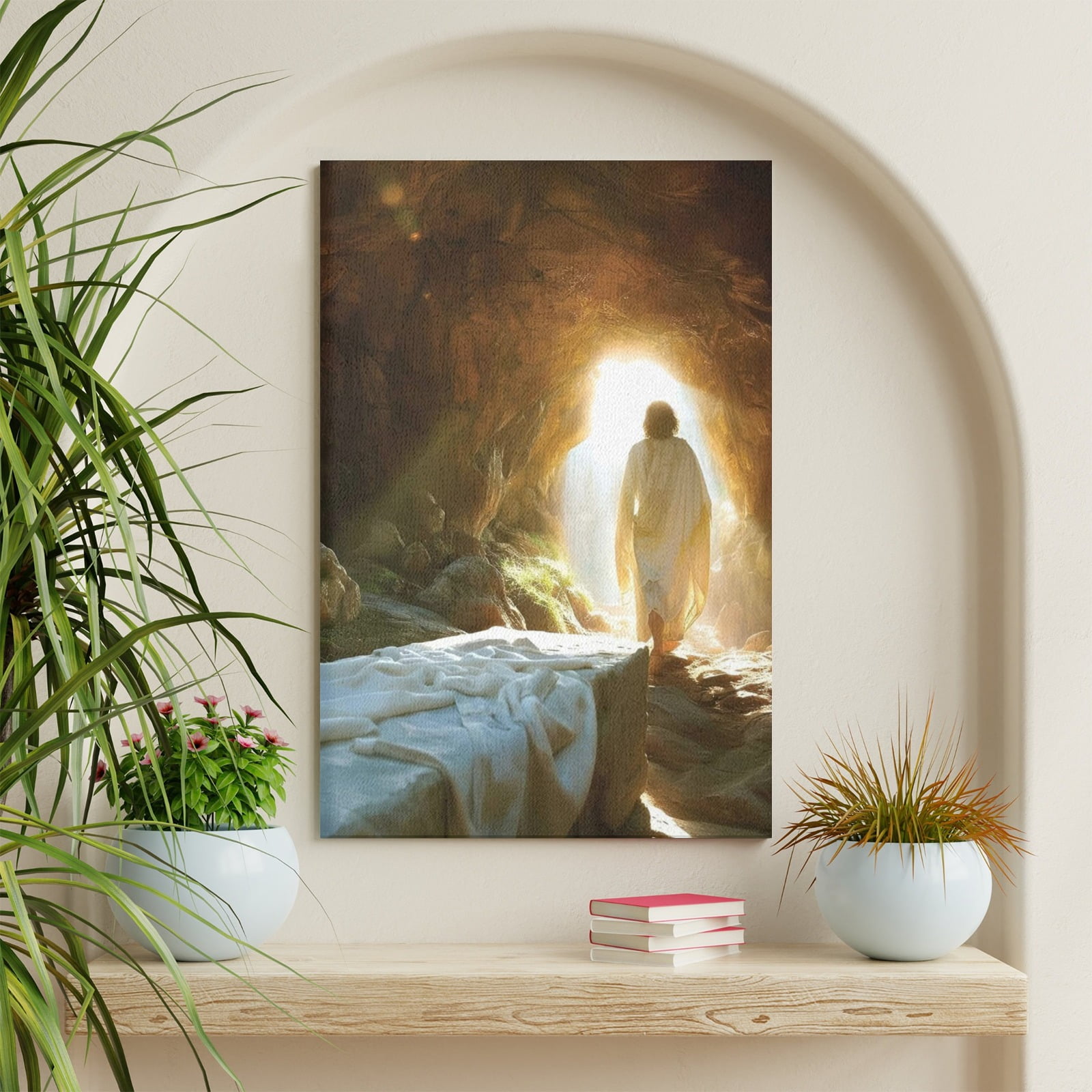 John Christian Jesus Wall Art Jesus Leaves the Tomb Canvas Resurrected ...