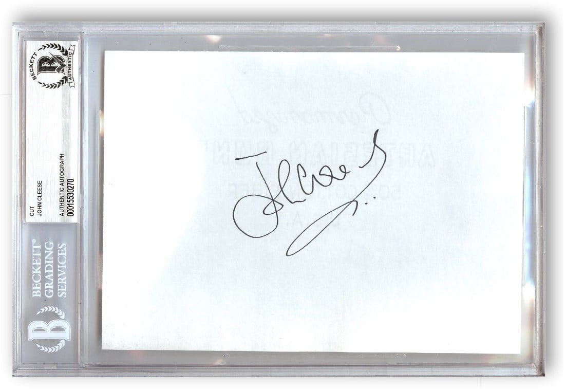 John Cleese Signed Autographed Index Card Monty Python Fawlty Towers ...