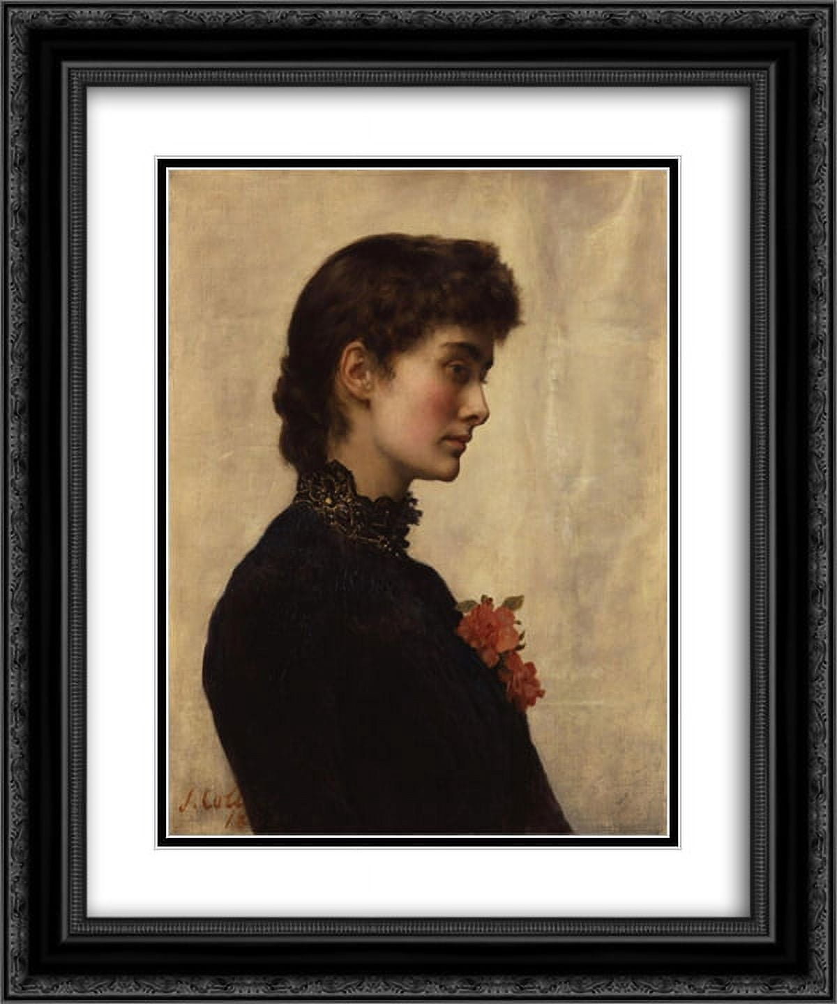 John Collier 2x Matted 20x24 Black Ornate Framed Art Print 'The Artist ...