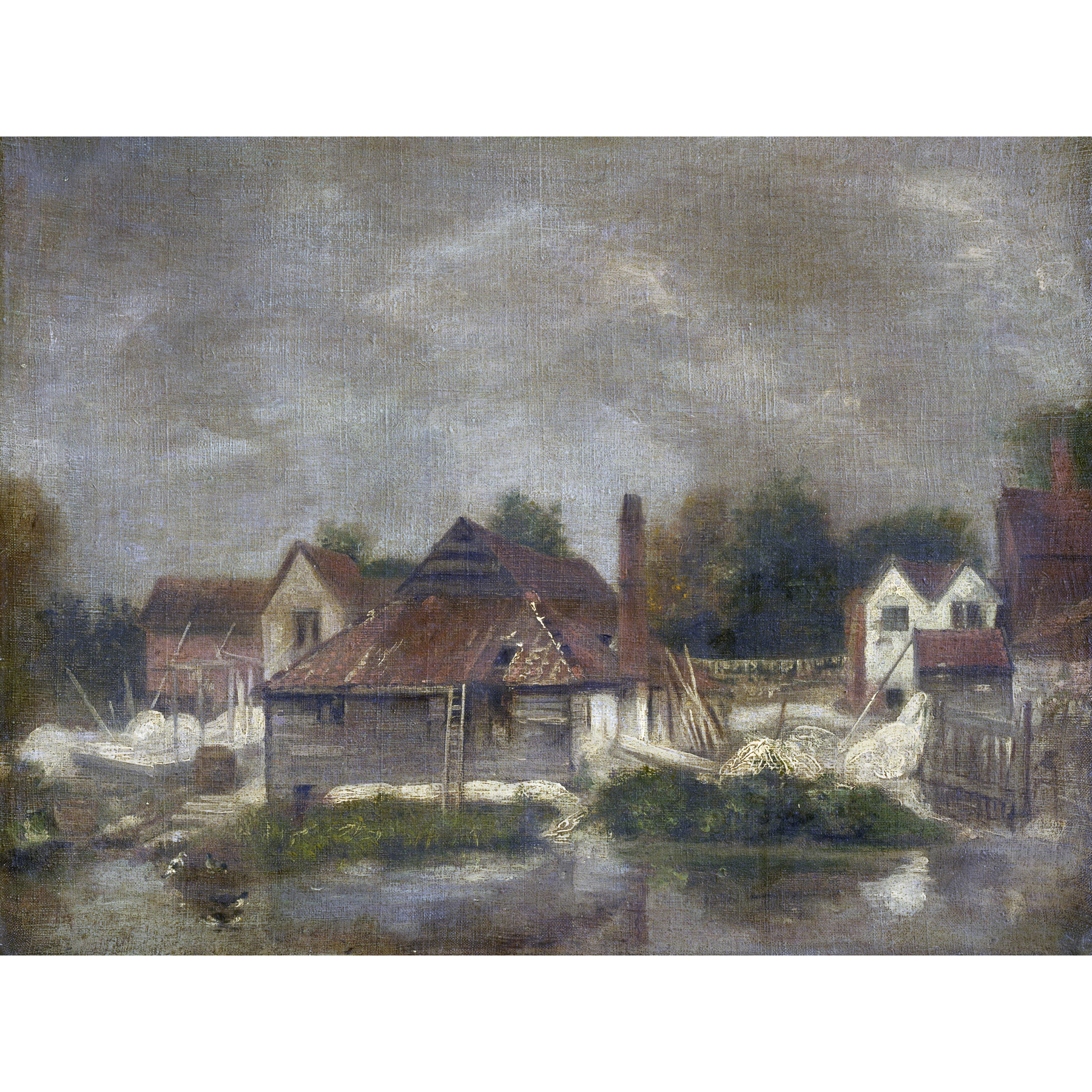 John Crome Sheds And Old Houses On The Yare C1803 Painting Extra Large ...