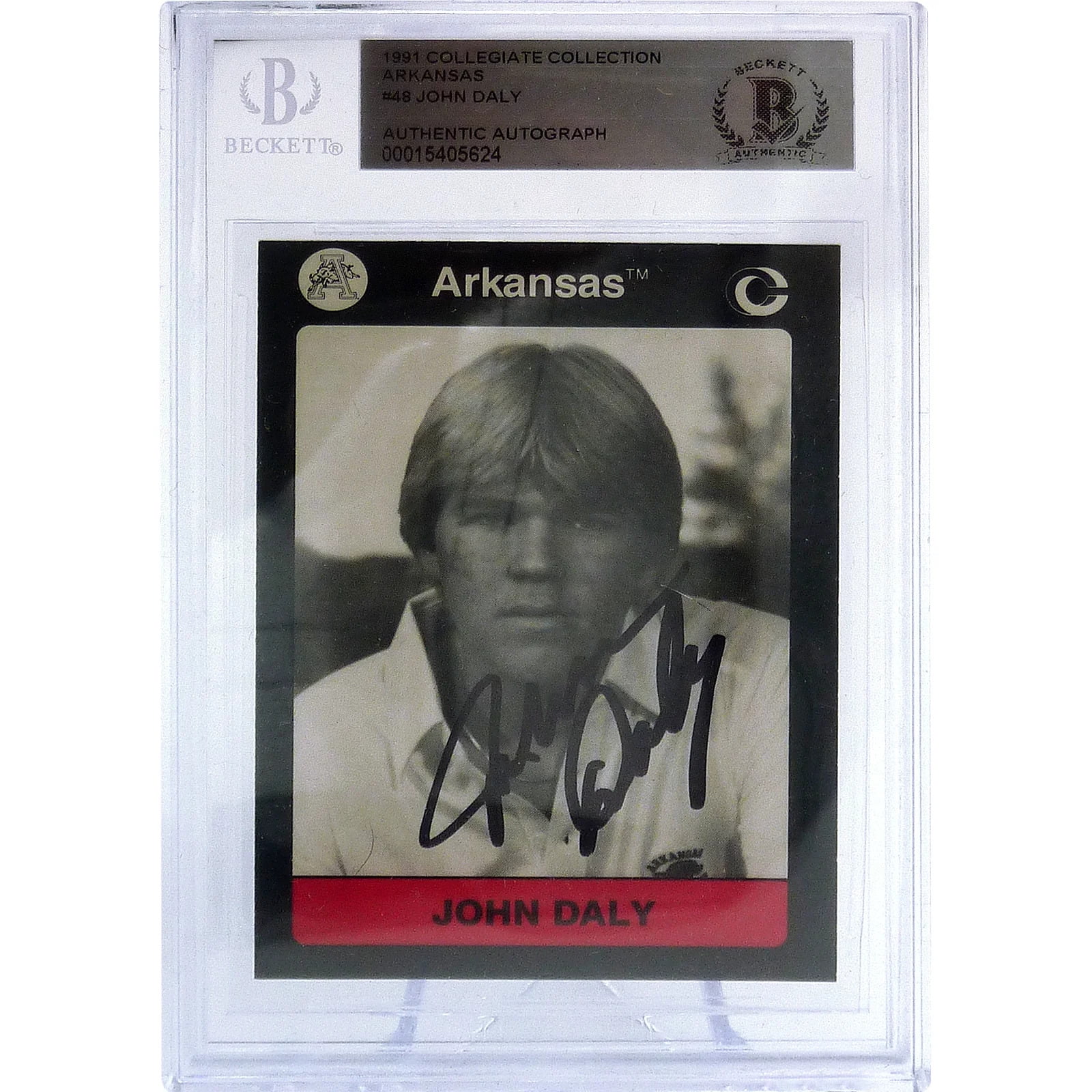 John Daly Autographed Arkansas Collegiate Collection Golf Rookie Card ...