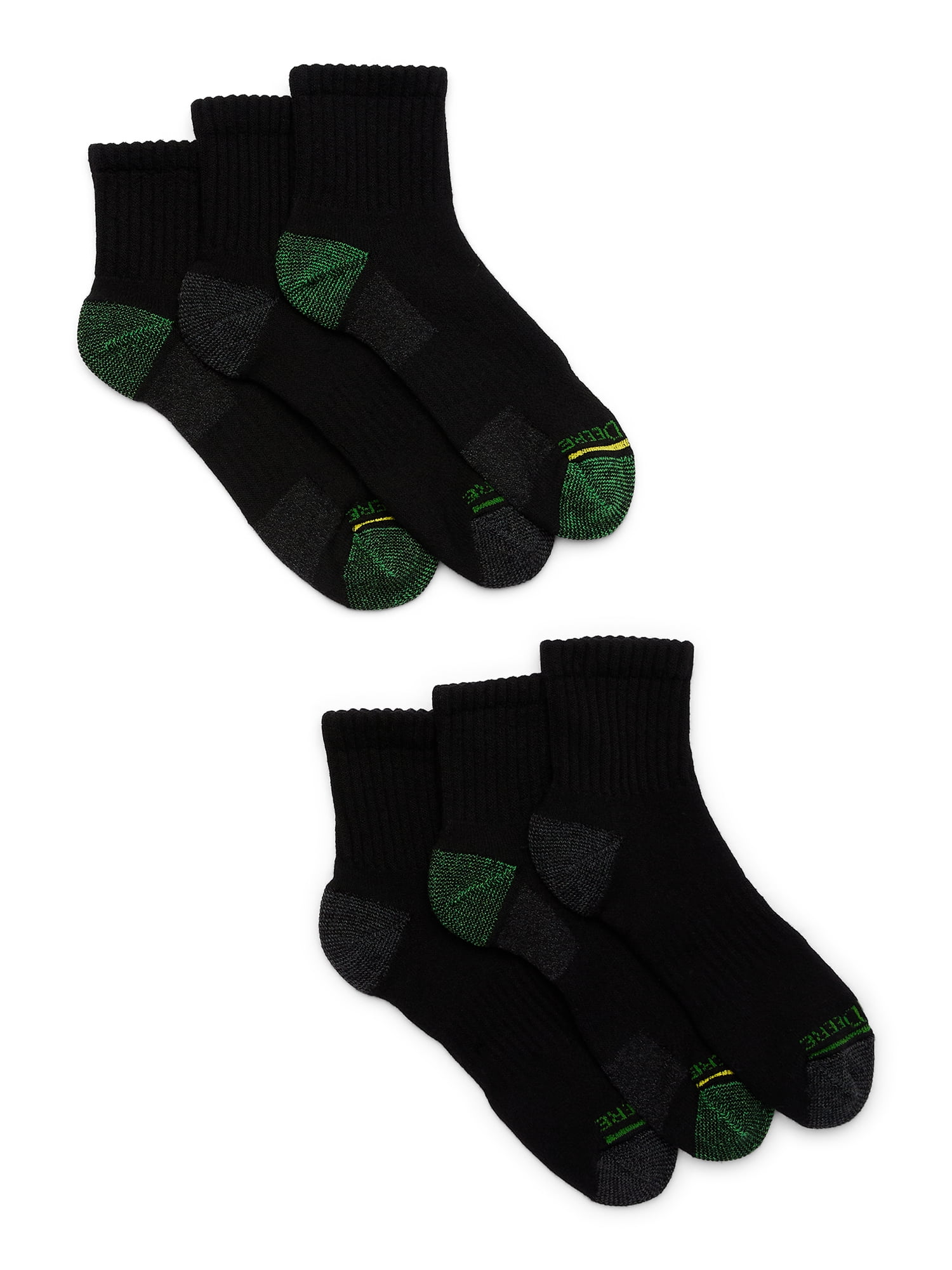 John Deere Workwear Socks - Moisture-Wicking, Arch Support - 6-Pack ...
