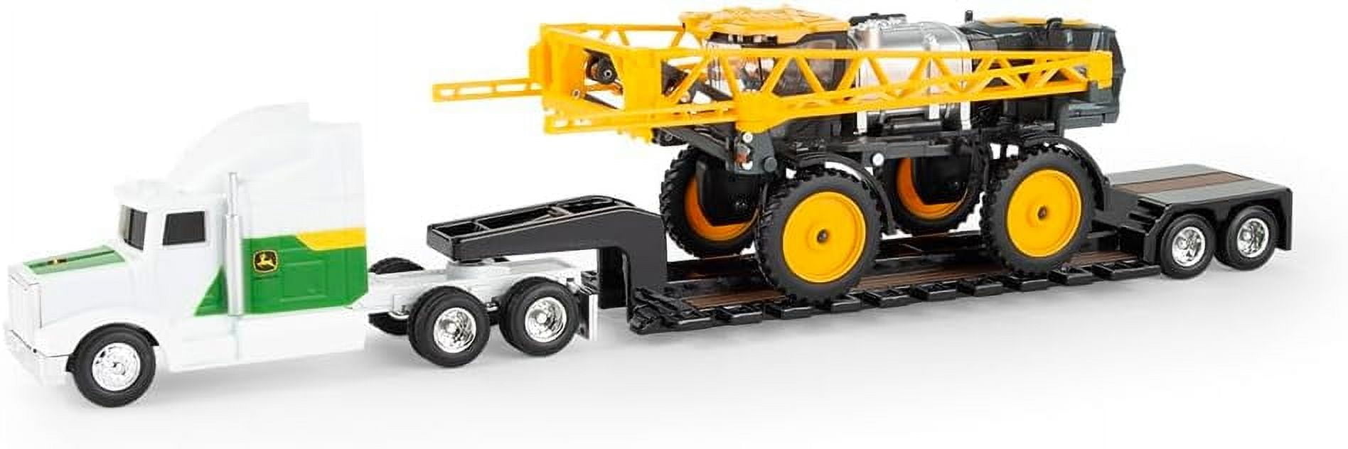 John Deere 1/64 Scale Semi with Lowboy Trailer and Hagie STS12 Sprayer ...