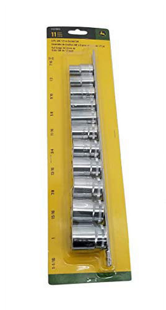 John Deere 11 Piece 6 PT SAE 1/2" Socket Set - TY27810 - Walmart.com