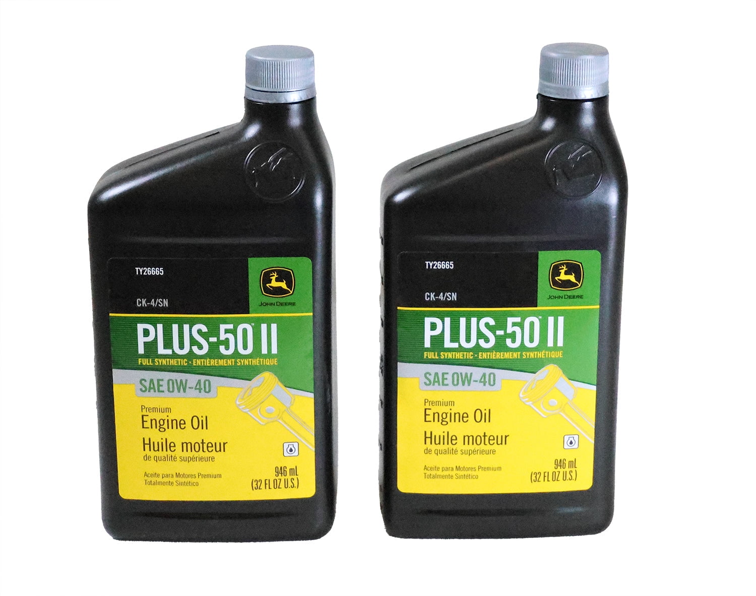 John Deere (2 PACK) Plus-50 II Full Synthetic SAE 0W-40 Engine Oil ...
