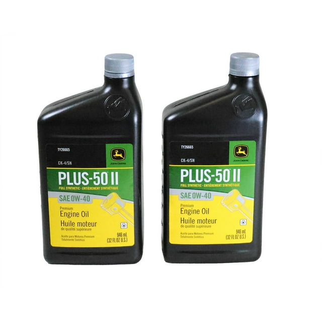 John Deere (2 PACK) Plus-50 II Full Synthetic SAE 0W-40 Engine Oil ...
