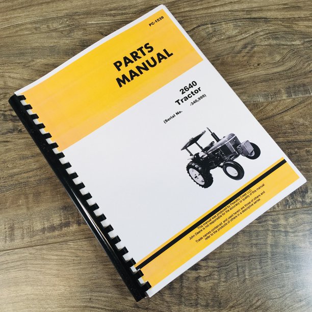 John Deere 2640 Tractor Parts Manual Catalog Book Exploded Views ...
