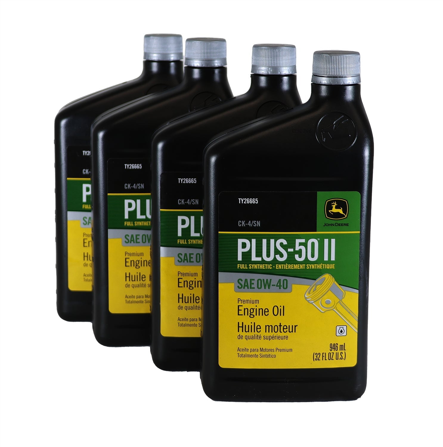 John Deere (4 PACK) Plus-50 II Full Synthetic SAE 0W-40 Engine Oil ...