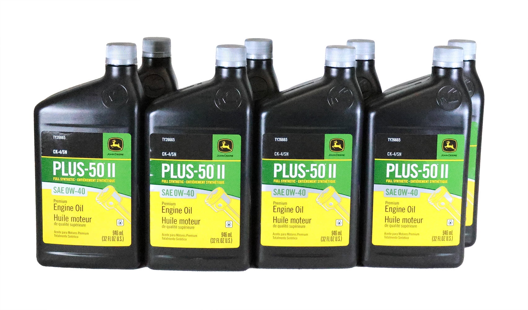 John Deere (8 PACK) Plus-50 II Full Synthetic SAE 0W-40 Engine Oil ...
