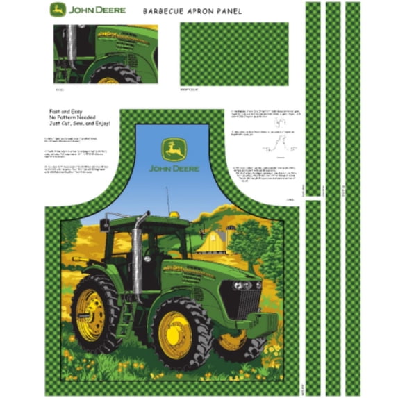 John Deere BBQ Apron Cotton Fabric Panel - Walmart.com