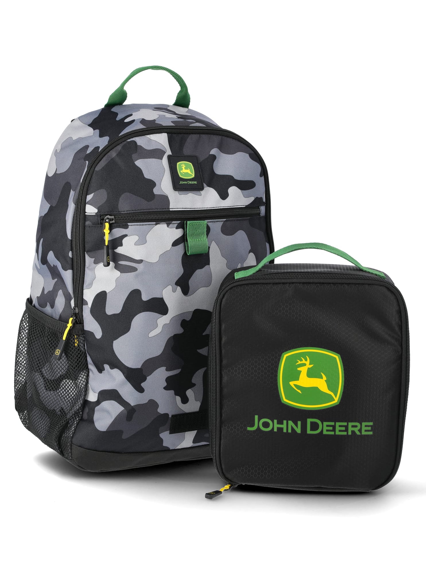 John Deere Boys' August 17" Laptop Backpack with Lunch Box, Black Camo ...