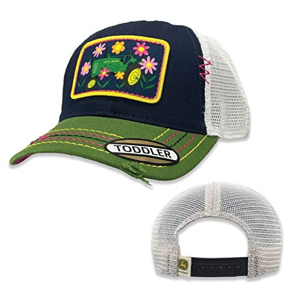 John Deere Do Good Today Floral Tractor Print Toddler Mesh Hat, Navy ...