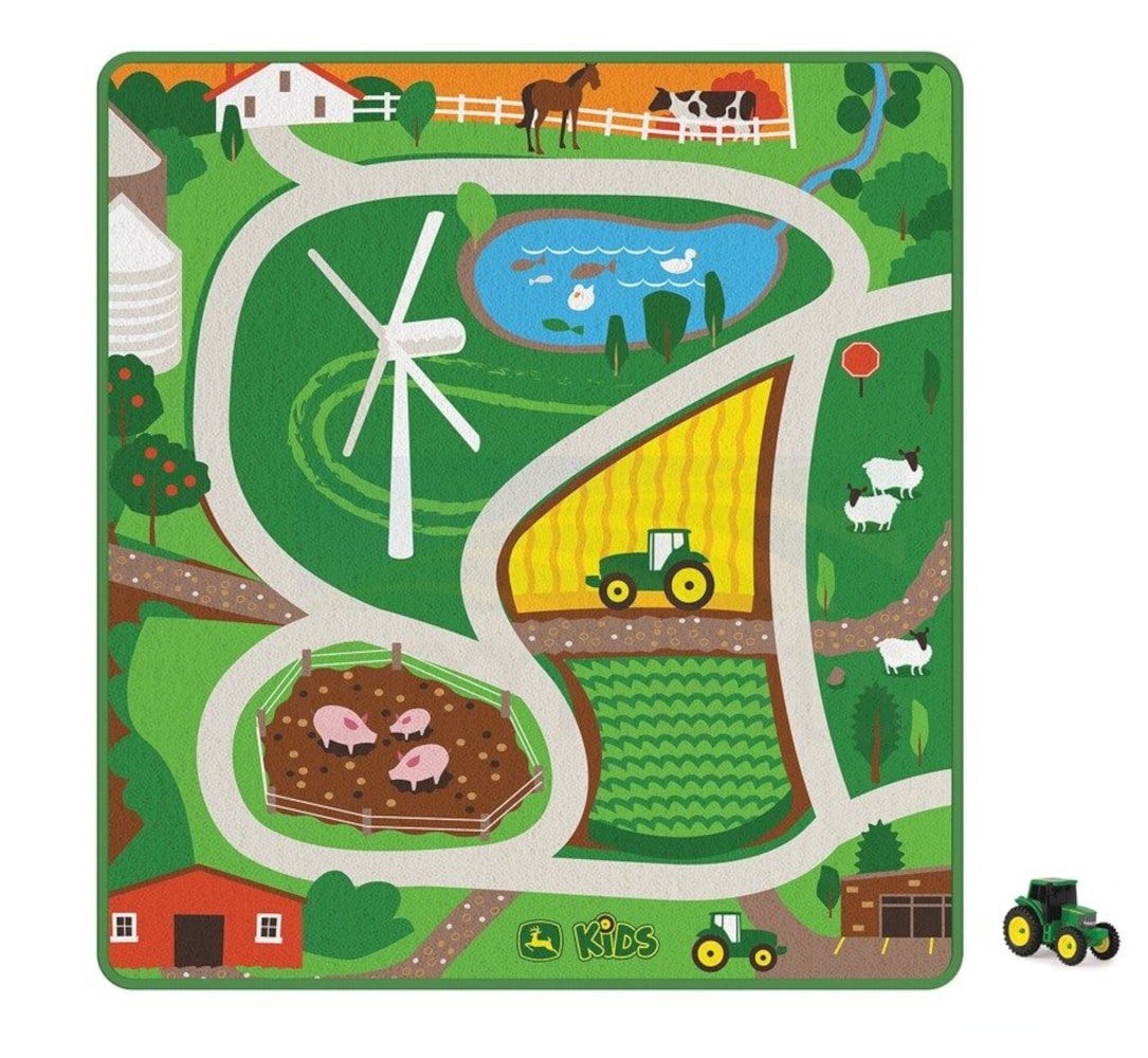 John Deere Floor Farm Play Mat with Tractor - LP84431-TRACTOR - Walmart.com