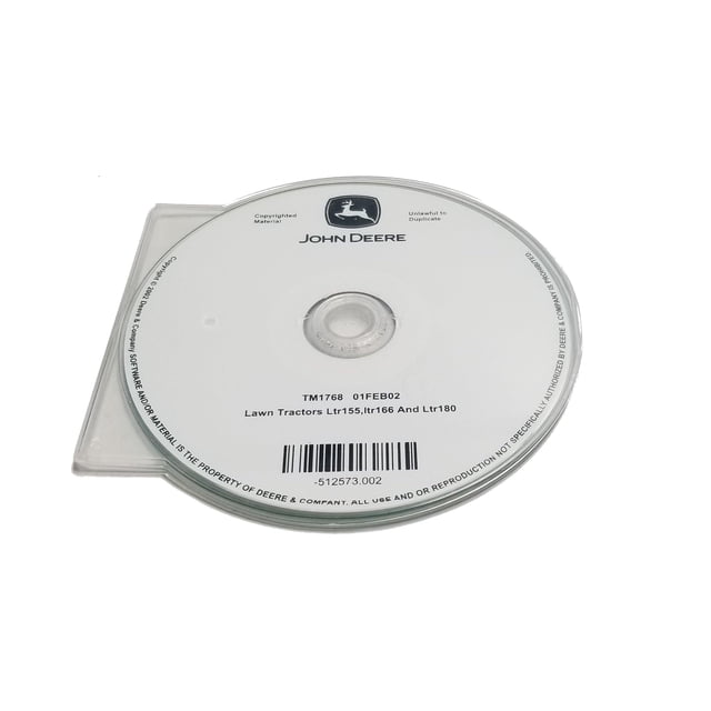 John Deere LTR155/LTR166/LTR180 Lawn Tractors Technical CD Manual ...