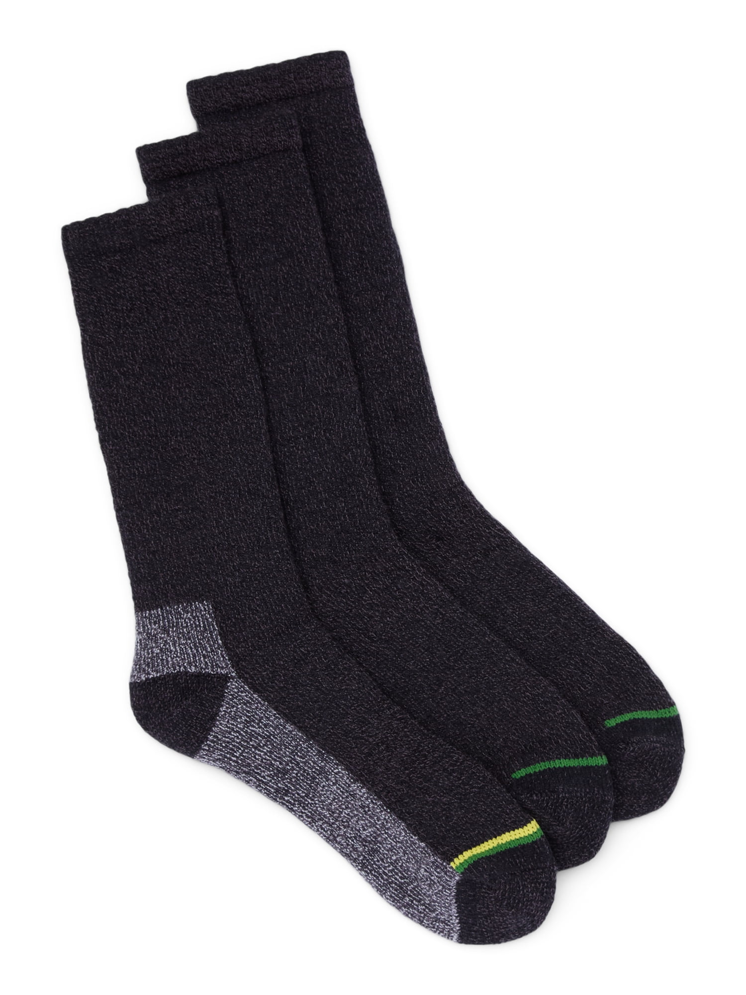 John Deere Men's Steel Toe Crew Socks, 3-Pack, Black - Walmart.com