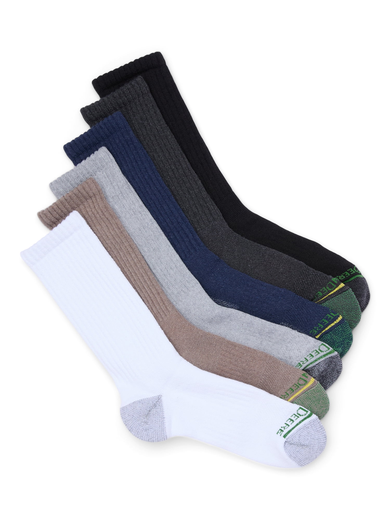 John Deere Men’s Workwear Crew Socks, 6-Pack, Assorted - Walmart.com