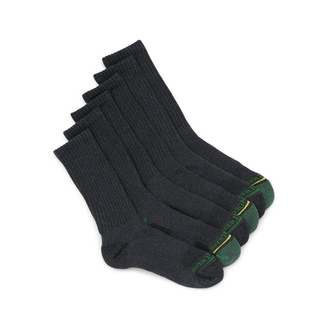 John Deere Workwear Crew Socks 6-Pack Cushioned - Walmart.com